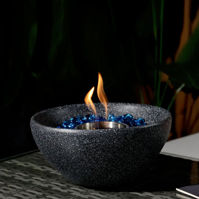 iYofe 11.4"W Concrete Tabletop Fire Pit Bowl, Table Top Firepit - Use ...