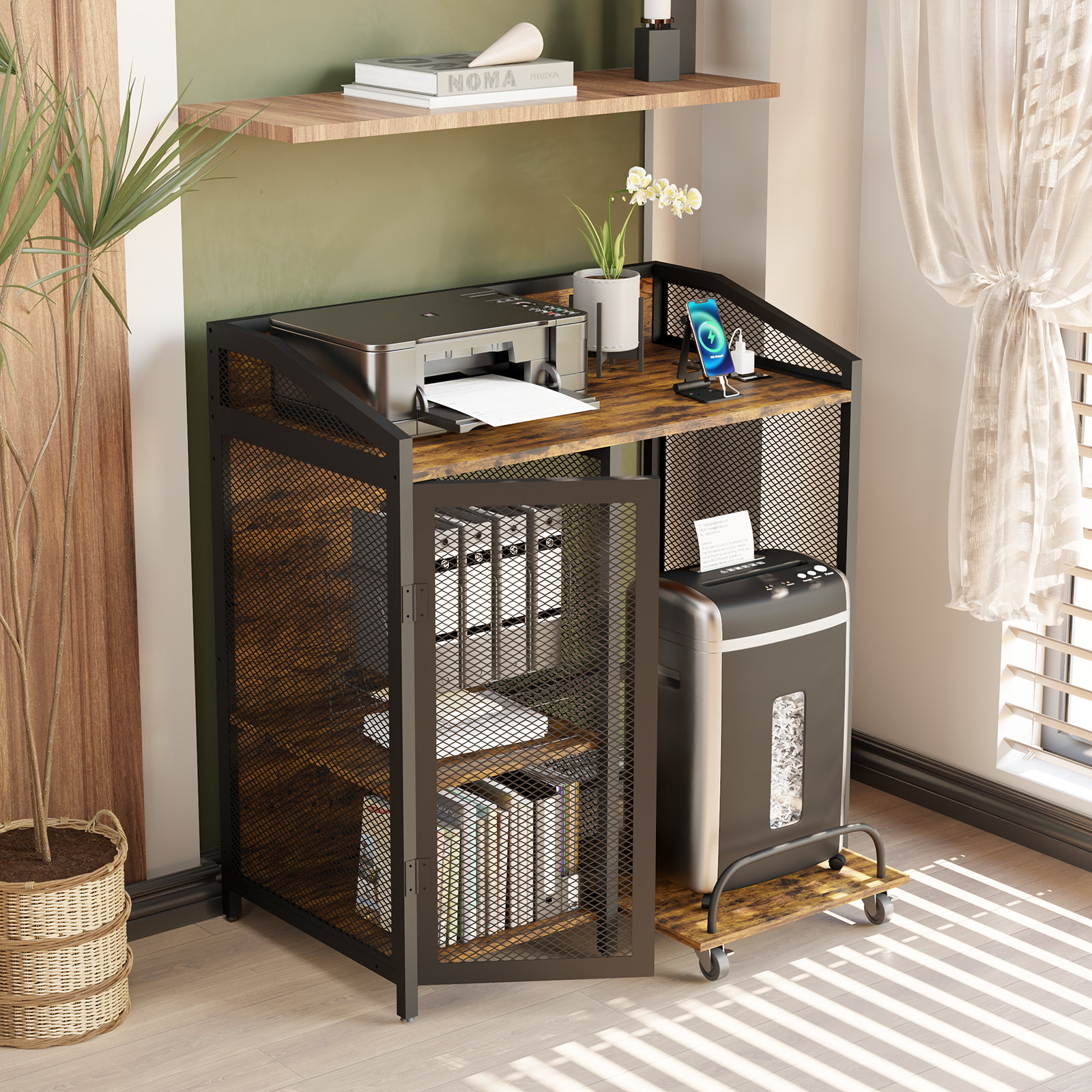 Inbox Zero Marchie 31.49'' Wide 3 - Shelf Storage Cabinet With 2 Power ...