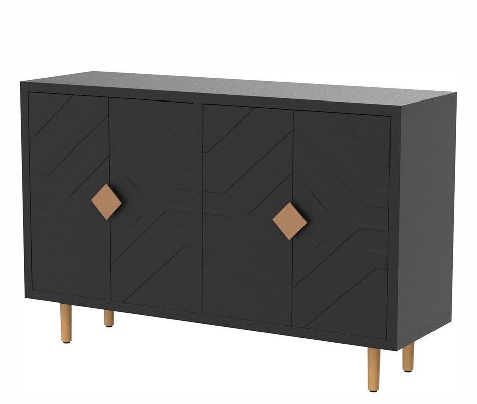 Corrigan Studio® Accent Cabinet with 4 Doors and Shelves, Decorative ...