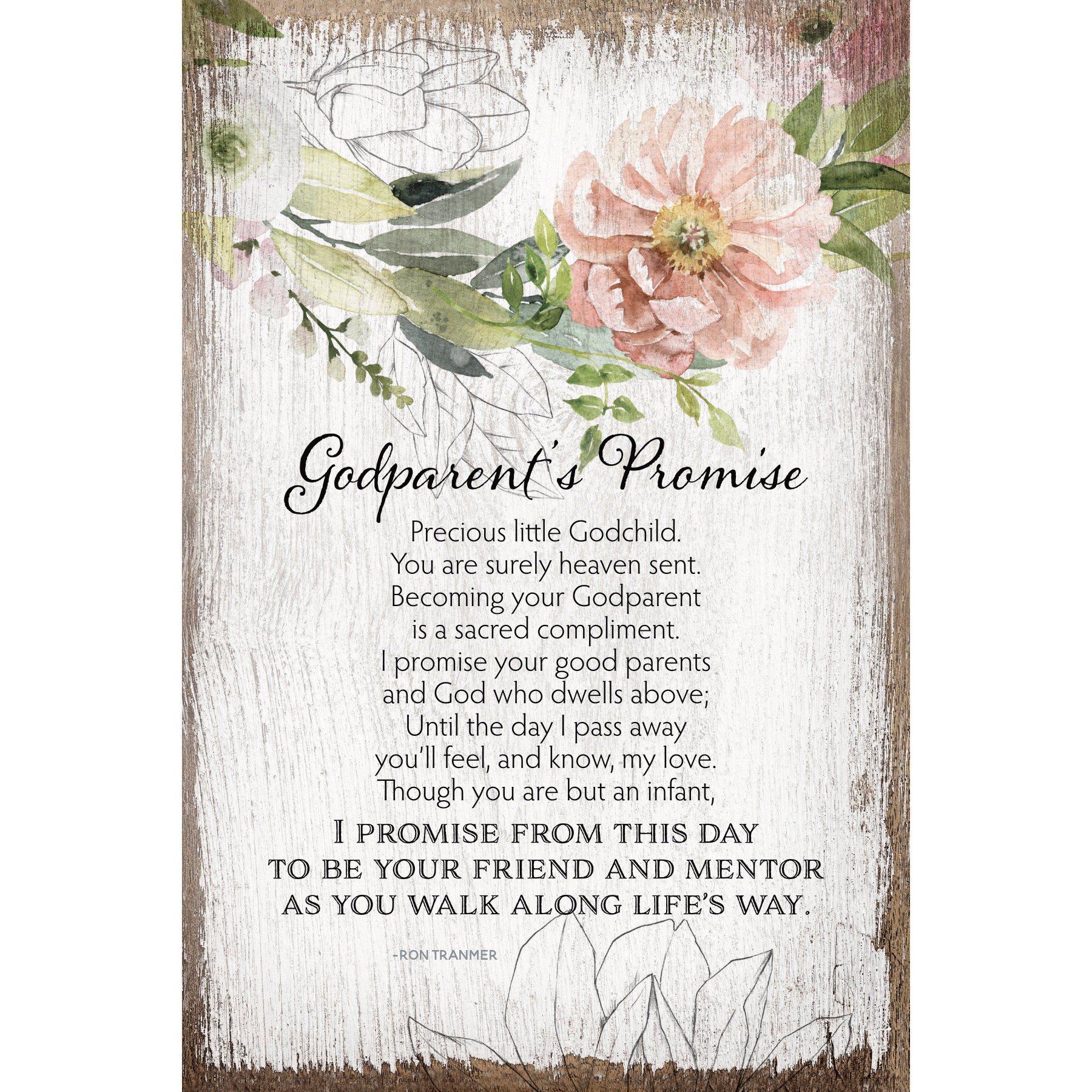 Trinx Godparent's Promise Inspirational Wood Decorative Plaque ...