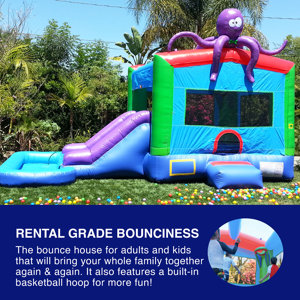 JumpOrange Octopus Commercial Grade Bounce House Water Slide with Pool ...