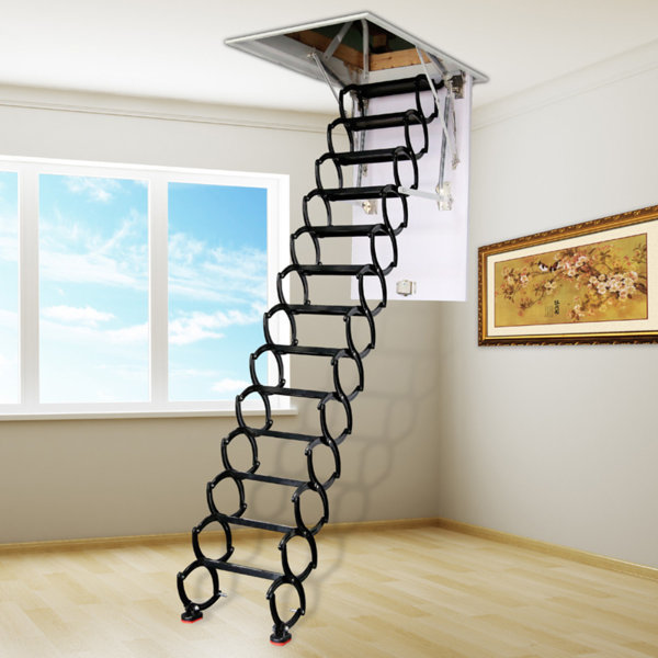 Artudatech Sellman 9.84 Ft Steel Ceiling Ladder With 660 Lbs Capacity ...