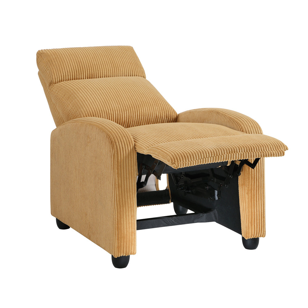 George Oliver Modern Push Back Recliner Chair Soft Corduroy Upholstery ...