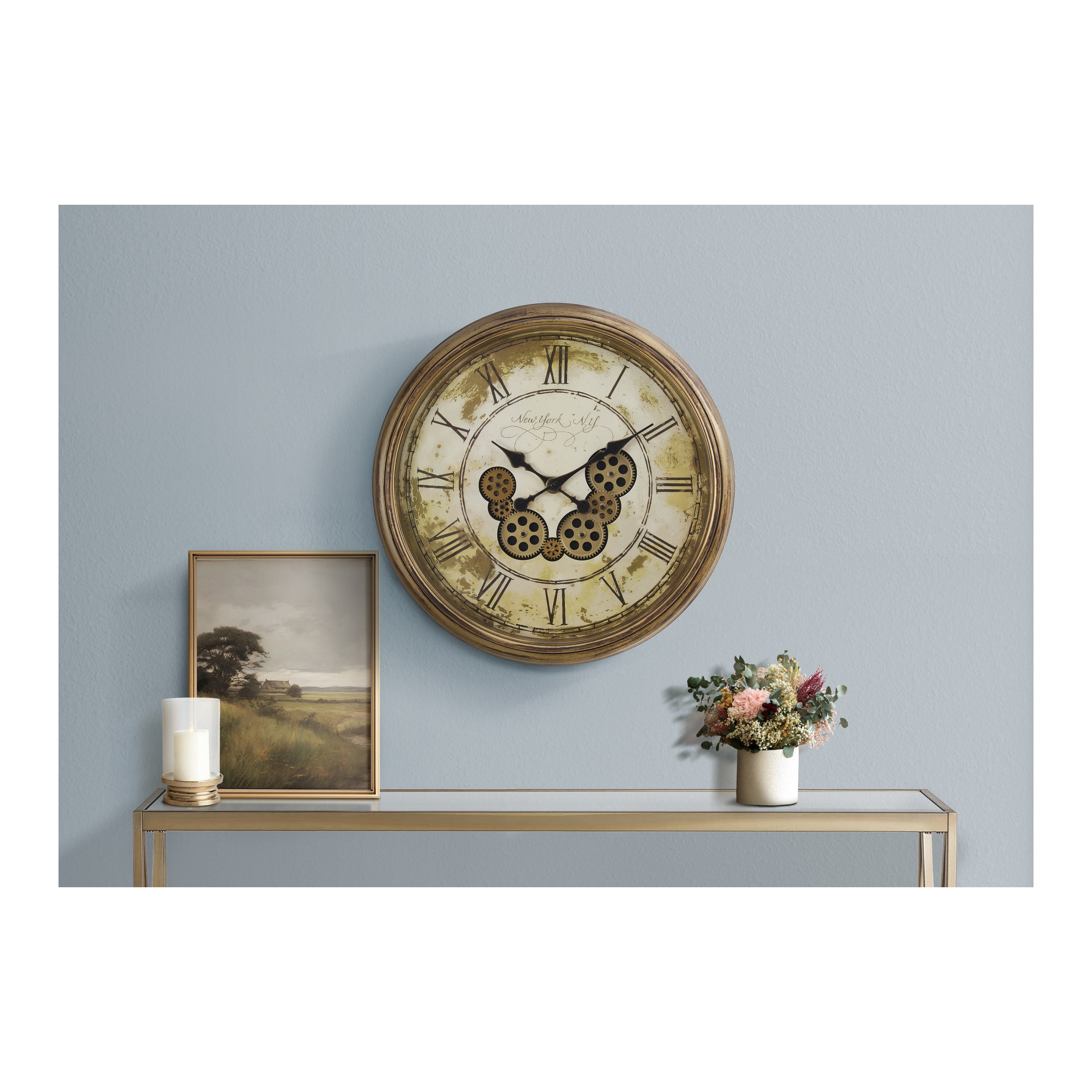 Astoria Grand Clocks, 23" Round, Gear Mechanism, Wall Clock, Antique ...