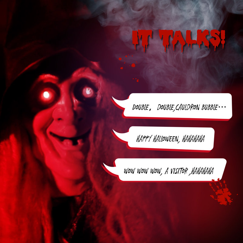 The Holiday Aisle® 3ft Animatronics Hanging Witch Talking Outdoor ...