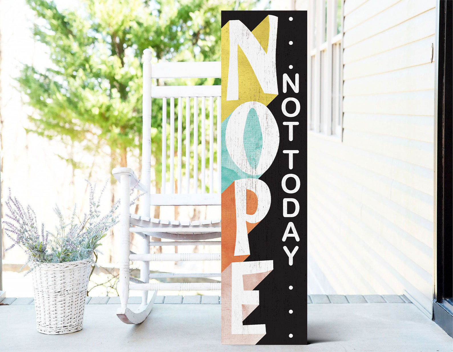 Ophelia & Co. Handmade Wooden "Nope Not Today" Porch Sign for Indoor ...