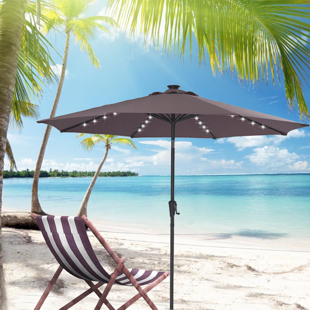 Arlmont & Co. Genan Outdoor 9Ft Solar Powered LED Lighted Patio ...