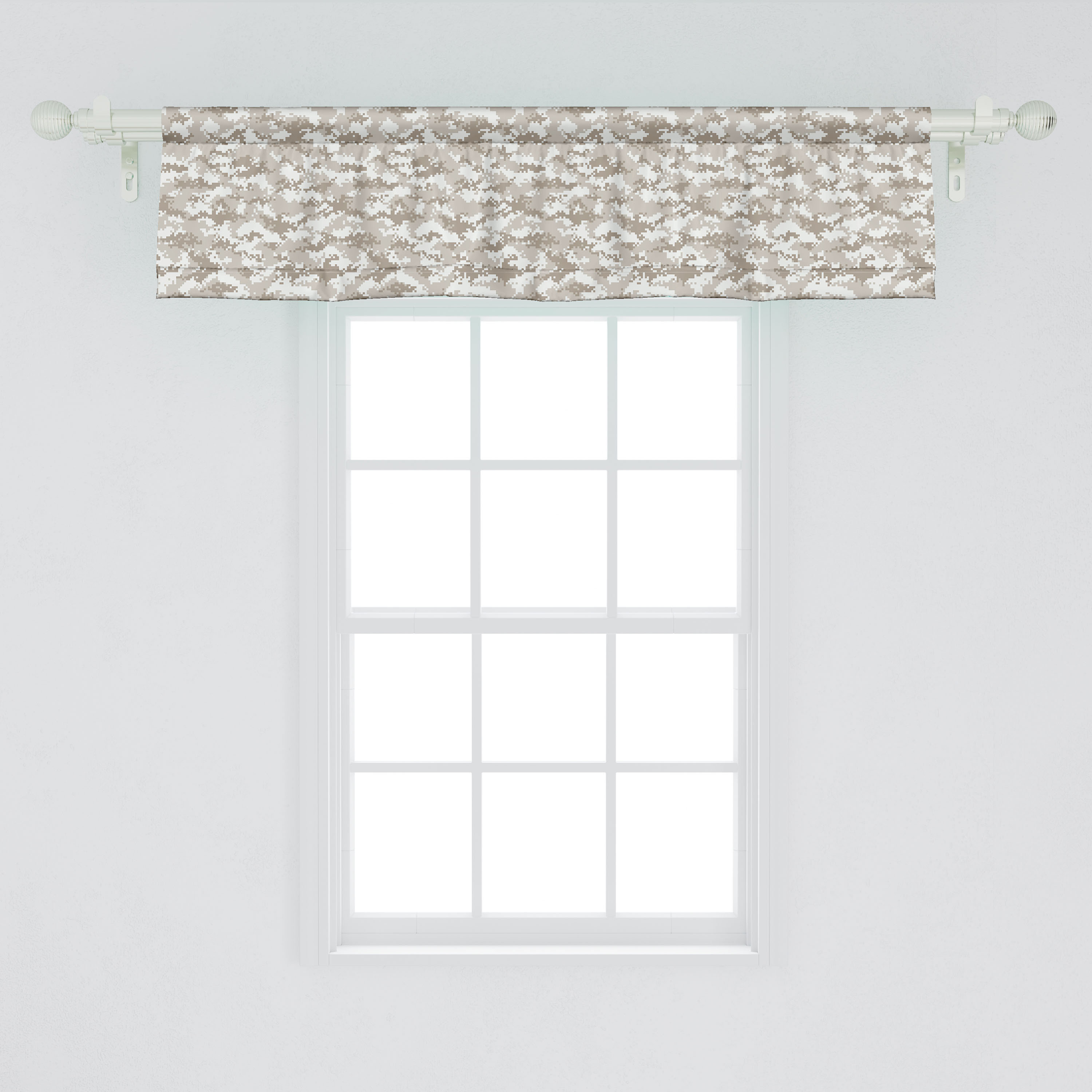 Ambesonne Camo Valance Pack of 2 Neutral Tones Abstract 54" Dark Tan ...