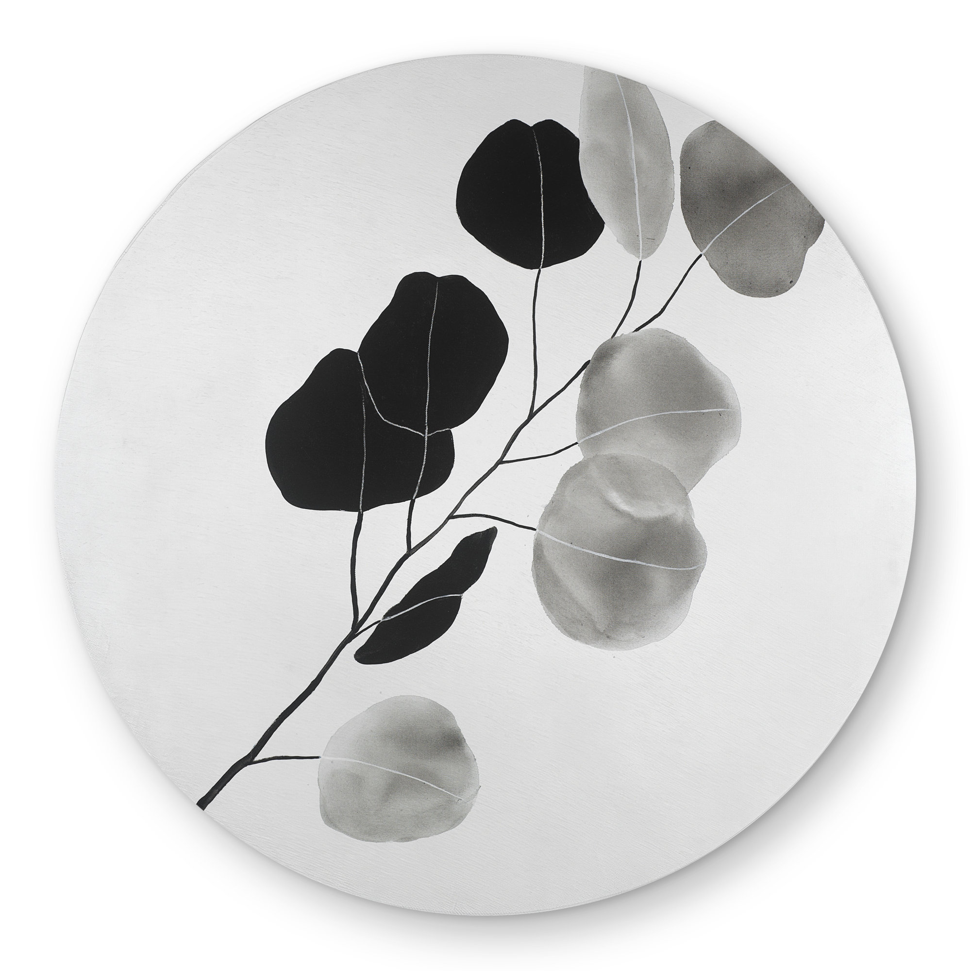 Begin Edition International Inc. Grayscale Branch Round Shape Leaves ...