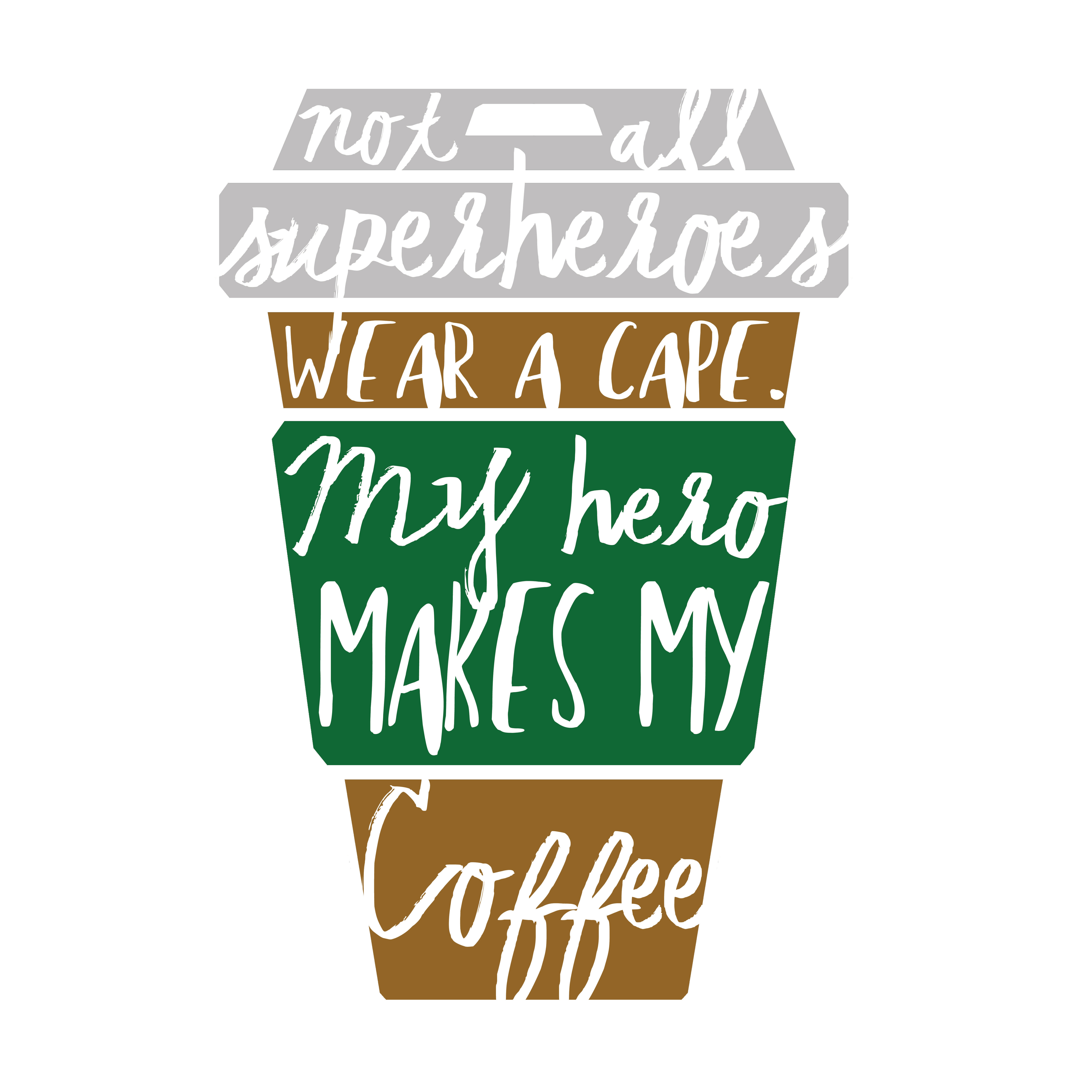 Happy Larry Superhero Coffee - Wrapped Canvas Textual Art Print ...