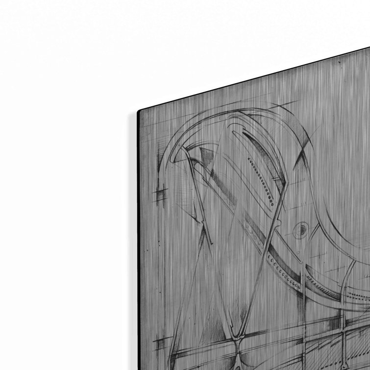 17 Stories Inverted Grand Piano Diagram On Metal by Katrina Pete Print ...