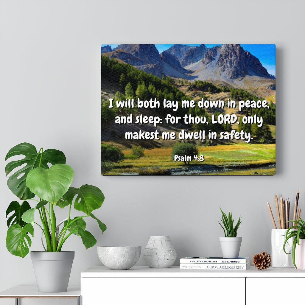 Trinx Dwell In Safety Psalms 4:8 Christian Wall Art Bible Verse Print ...