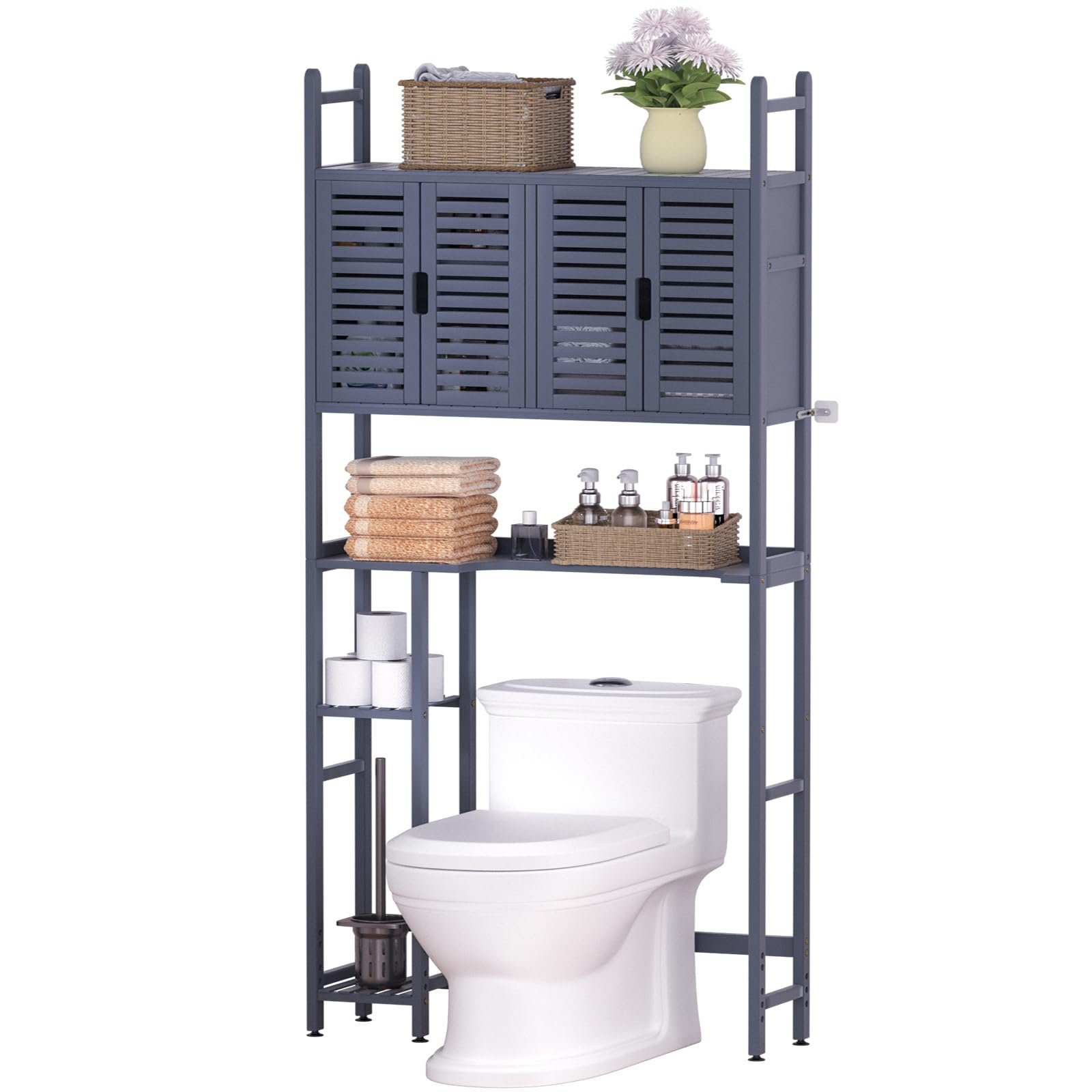 Winston Porter Caton With Paper Holder Stand,Bamboo Bathroom Organizer ...