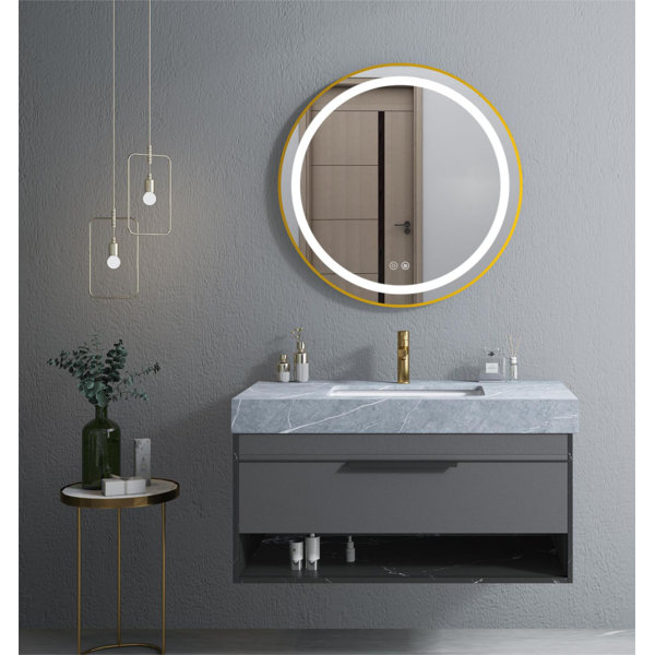 Orren Ellis LED Mirror 28 Inch Round Mirror Vanity Mirror With LED ...