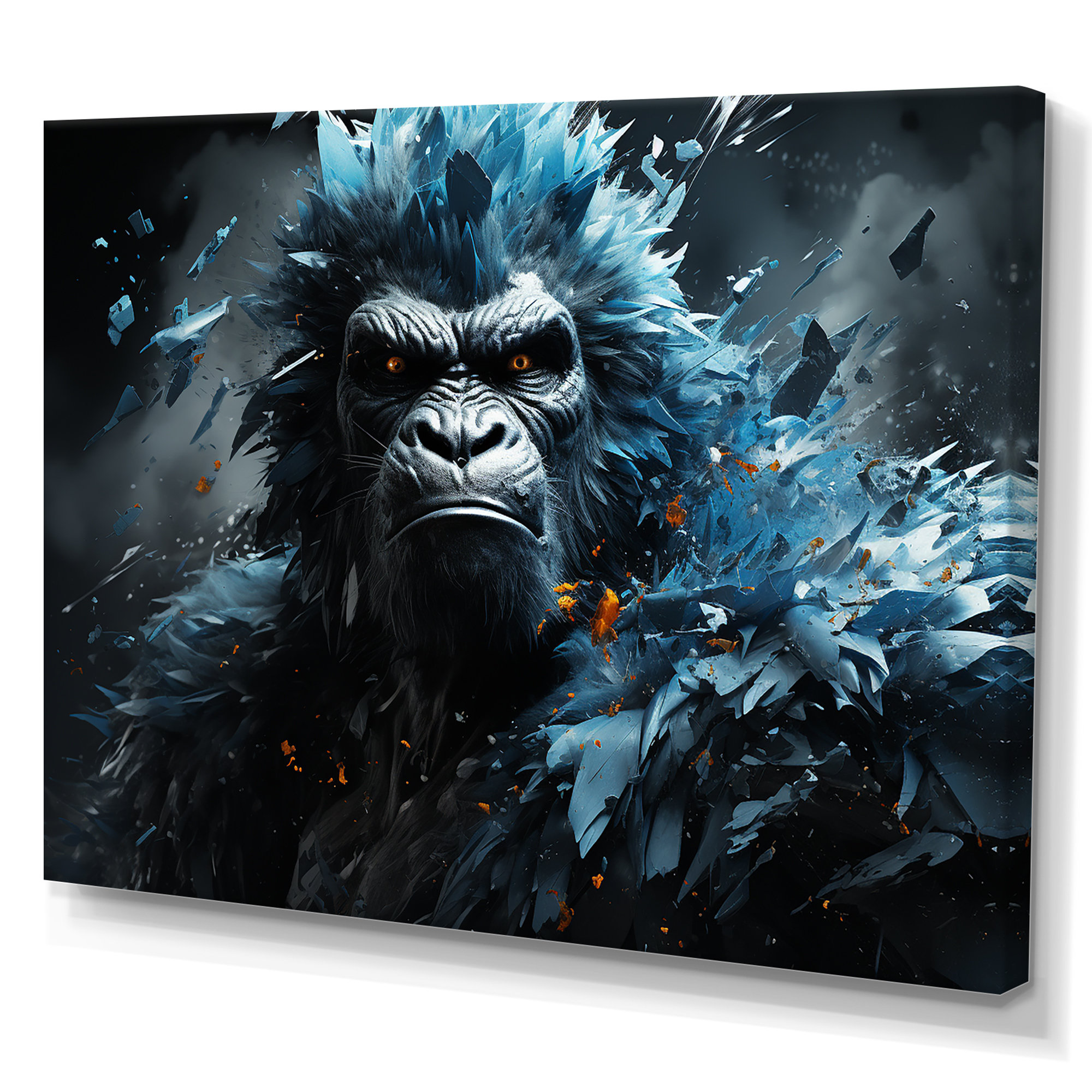 Bungalow Rose Blue Gorilla Graffiti - Gorilla Canvas Wall Art - Wayfair ...