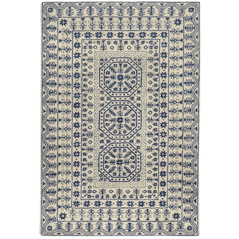 Morland Oriental Hand Tufted Wool Blue/Beige Area Rug & Reviews | Birch ...