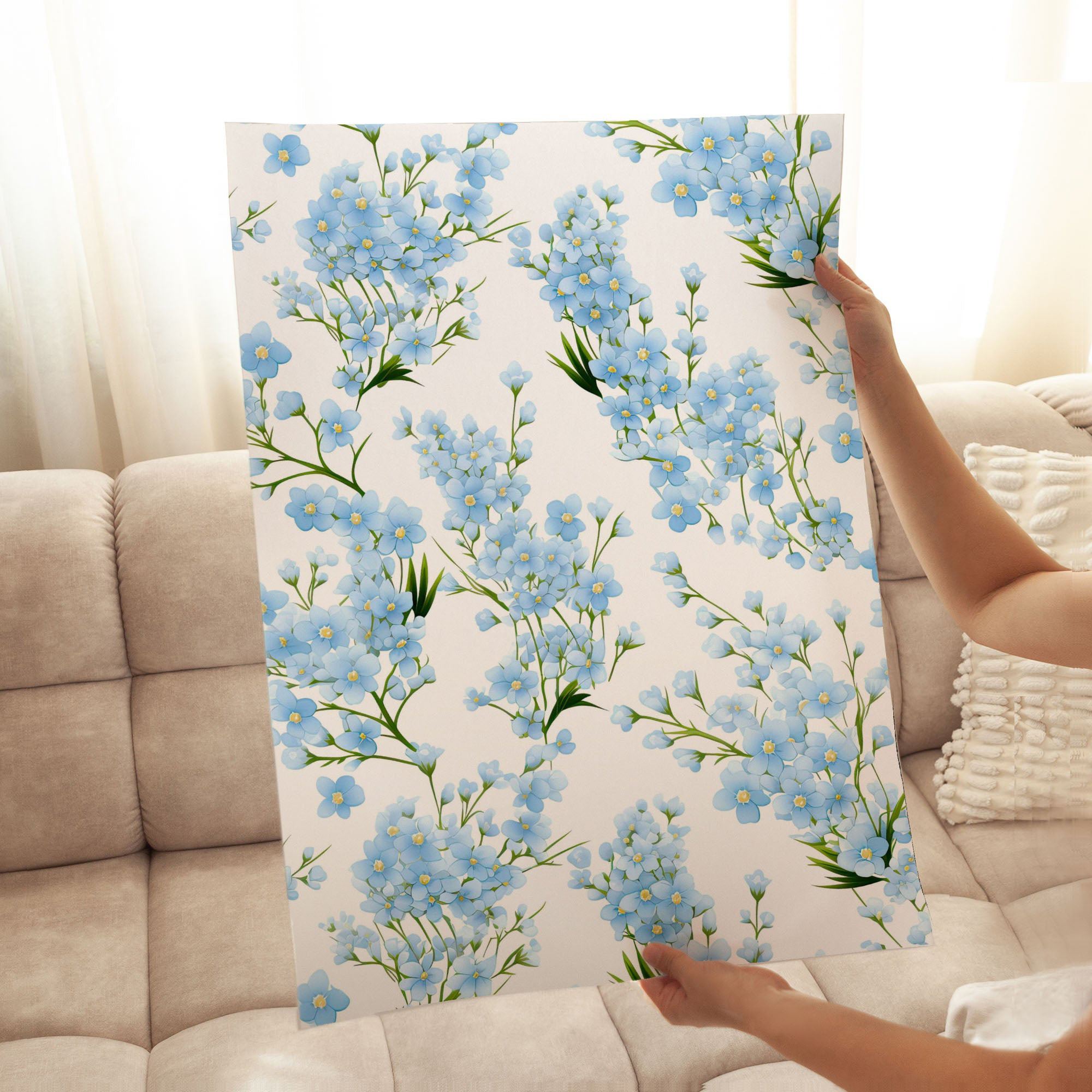Winston Porter Floral Blue Flower Floral Cottagecore Pattern VIII ...