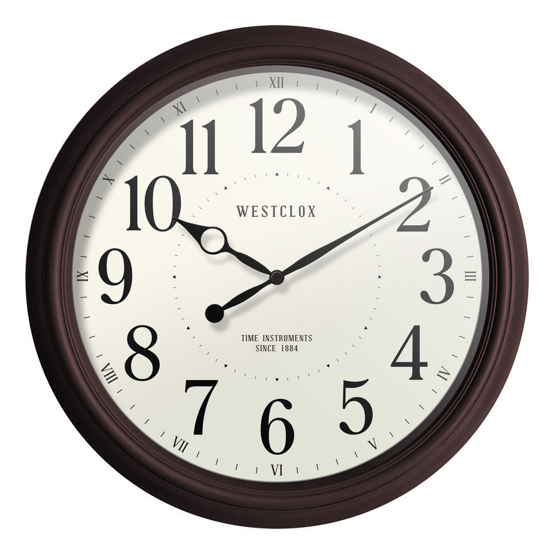 Westclox Analog 20" Quartz Accurate Woodgrain Finish Wall Clock ...