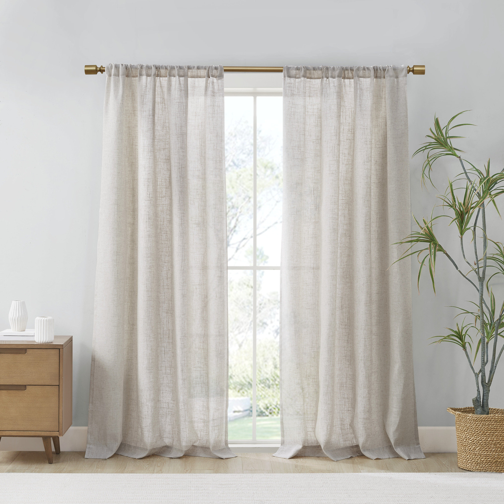 Madison Park Kyler Linen Blend Light Filtering Curtain Panel Pair ...