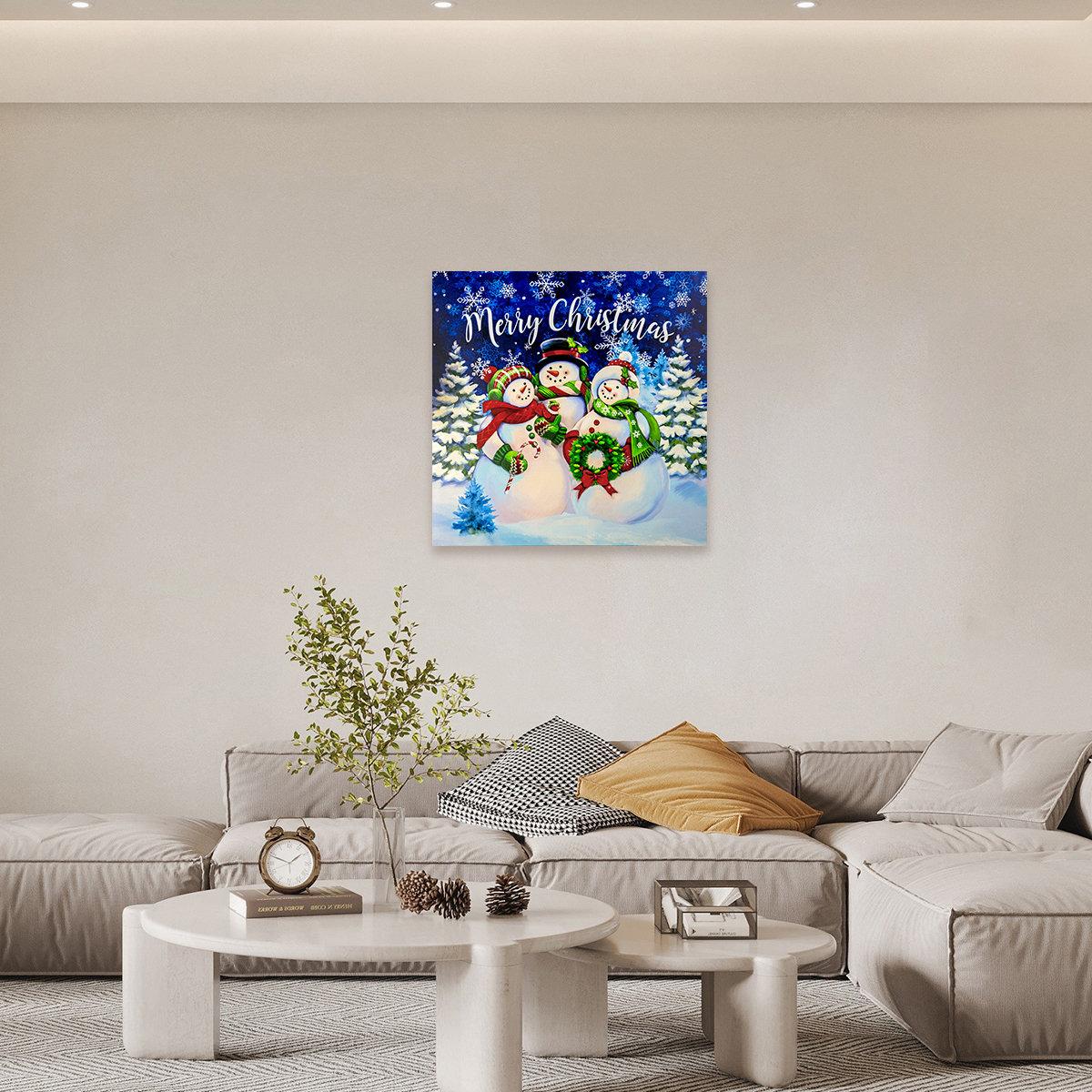 The Holiday Aisle® Winter Snowman Family Canvas Wall Art, Christmas ...