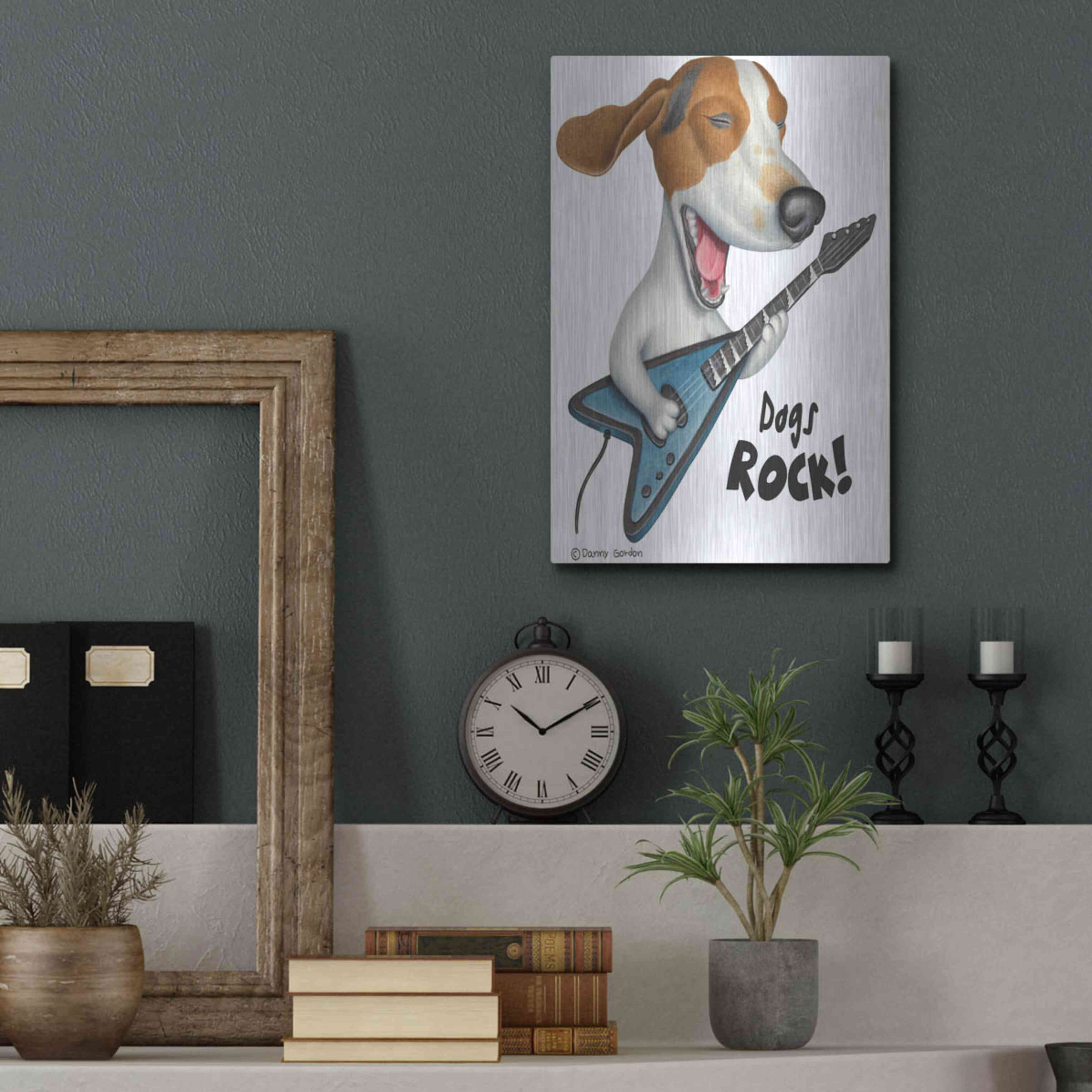 17 Stories 'Basset Hound Dogs Rock' by Danny Gordon Art, Metal Wall Art ...