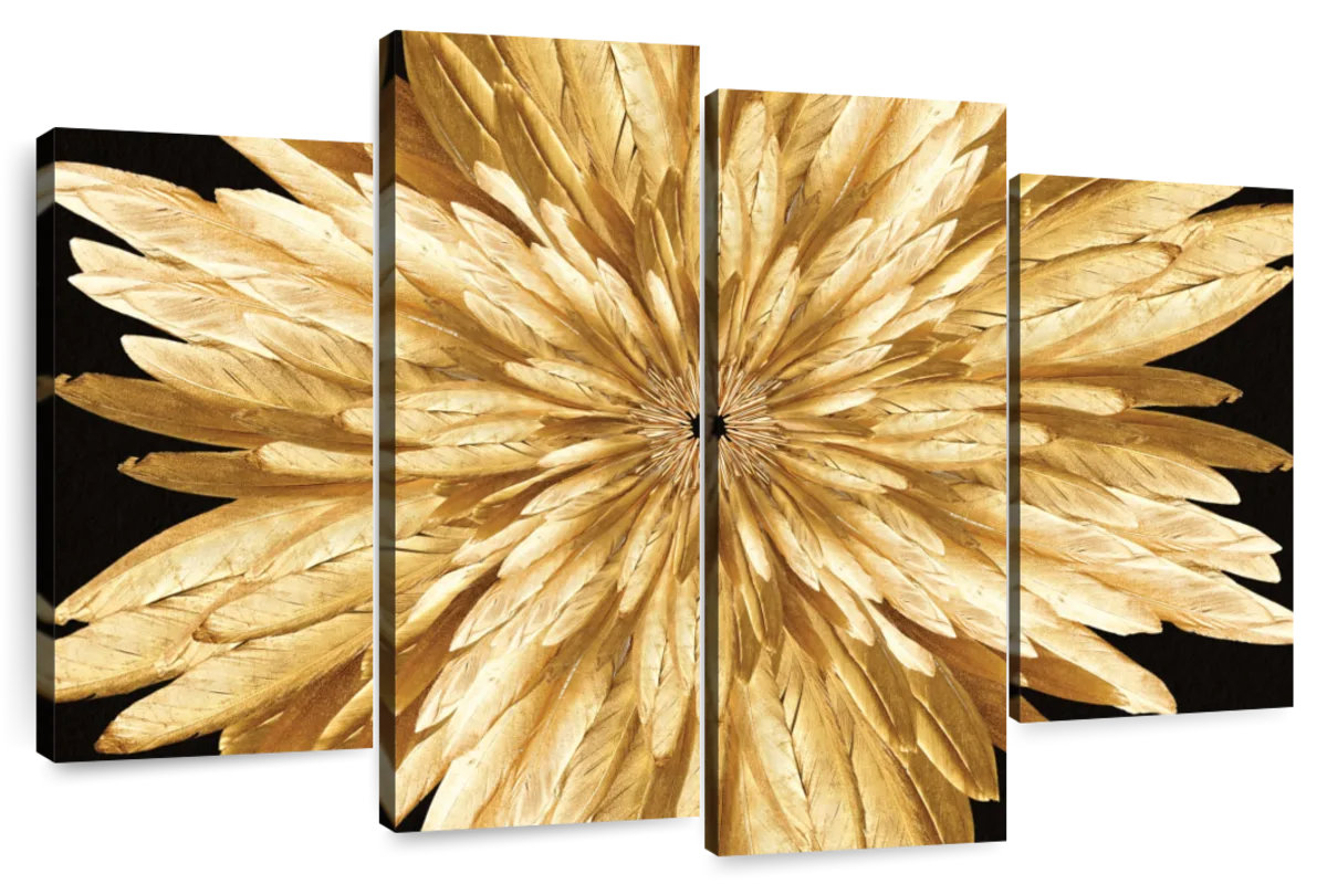 Elephant Stock Gold Feathers Florette | Wayfair