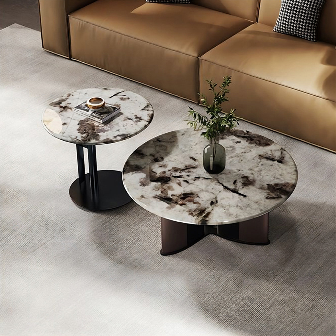 Wrought Studio™ White Sintered Stone Round Coffee Table | Wayfair