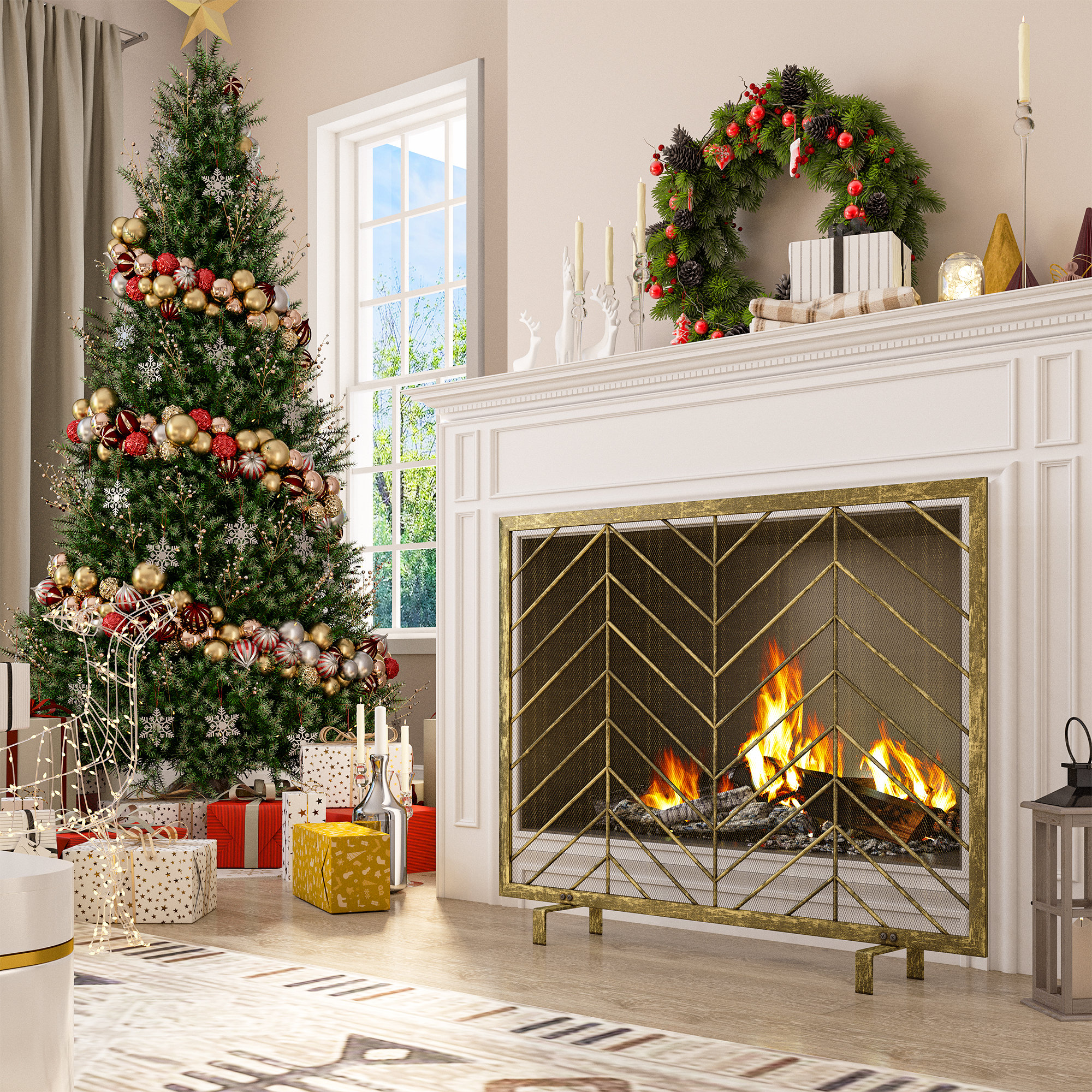 YITAHOME Single Panel Steel Fireplace Screen - Wayfair Canada