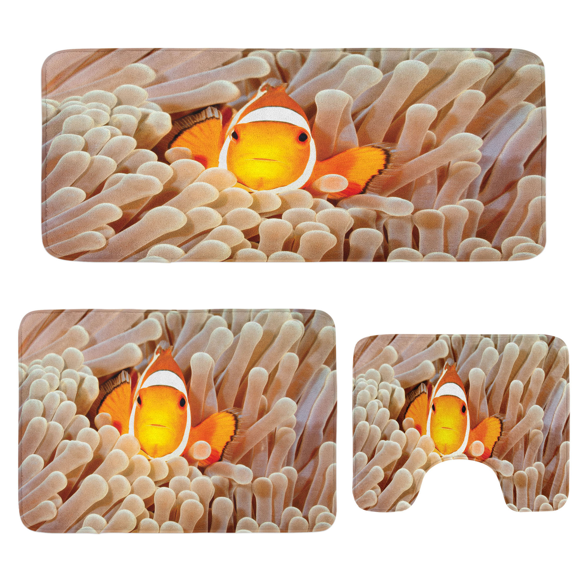 East Urban Home Ocean Bathroom Rug Set 3 Pieces U-Shape & Rectangle ...