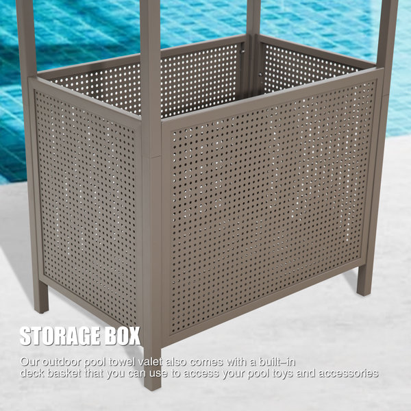 Peak Home Furnishings 3-tier Storage Rack Metal Shelf With Hooks And ...