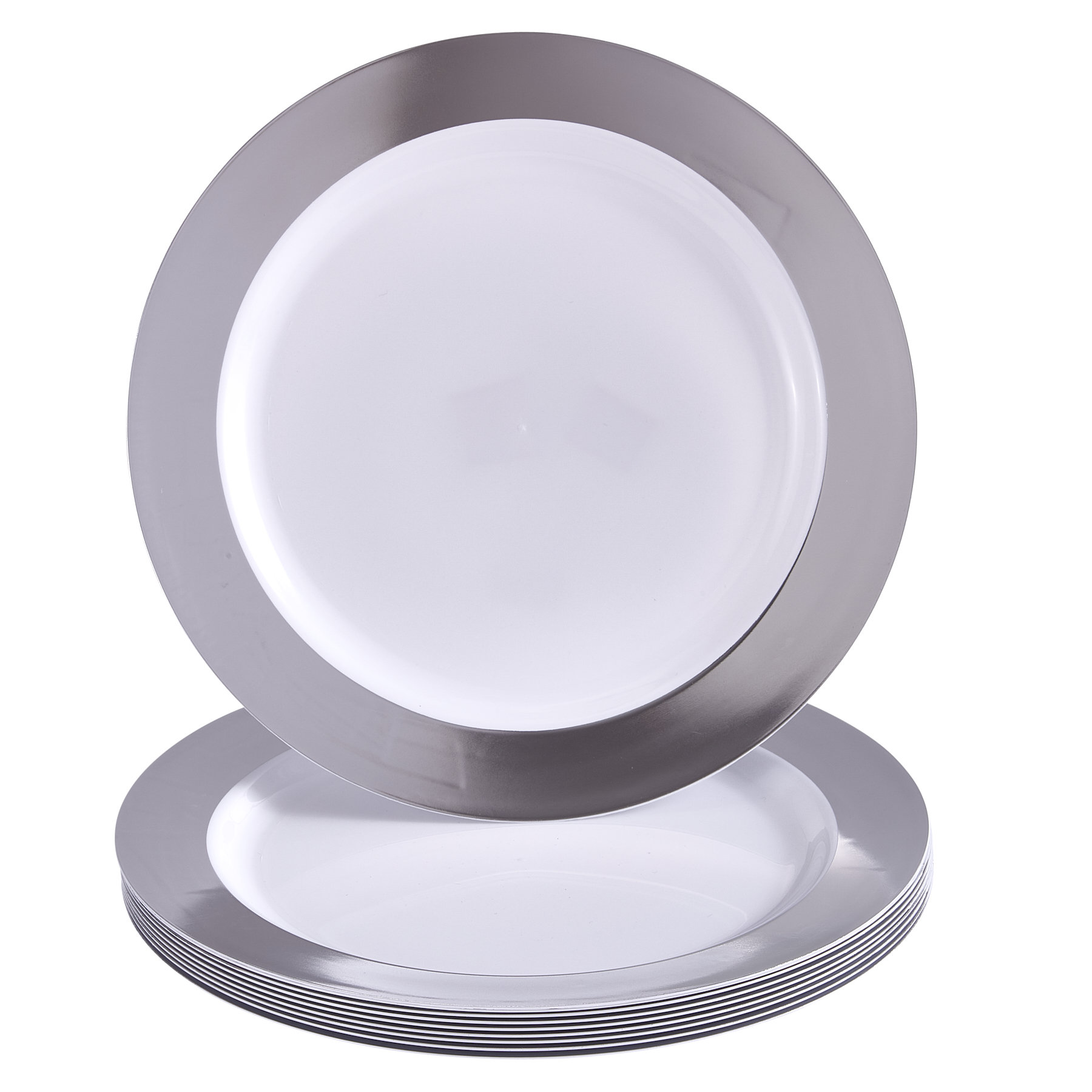 Silver Spoons Elegant Disposable Plates For Party - (10 Pc) Heavy Duty ...