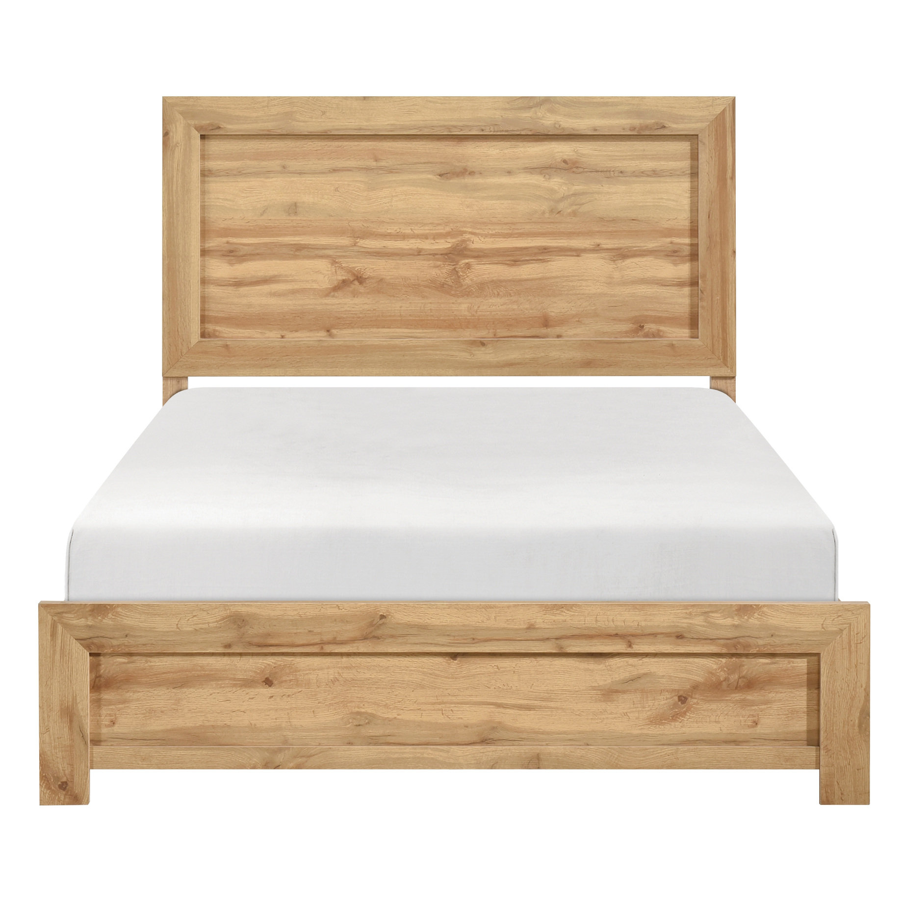 Latitude Run® Natural Finish Full Panel Bed For Bedroom, In A Box ...