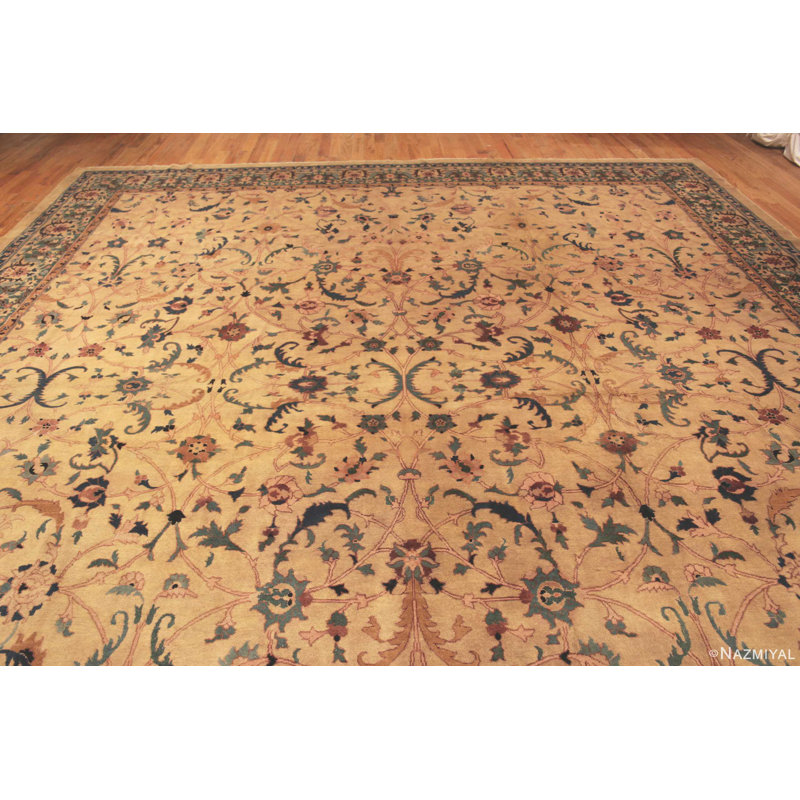 Nazmiyal Collection Large Square Antique Indian Agra Rug | Wayfair