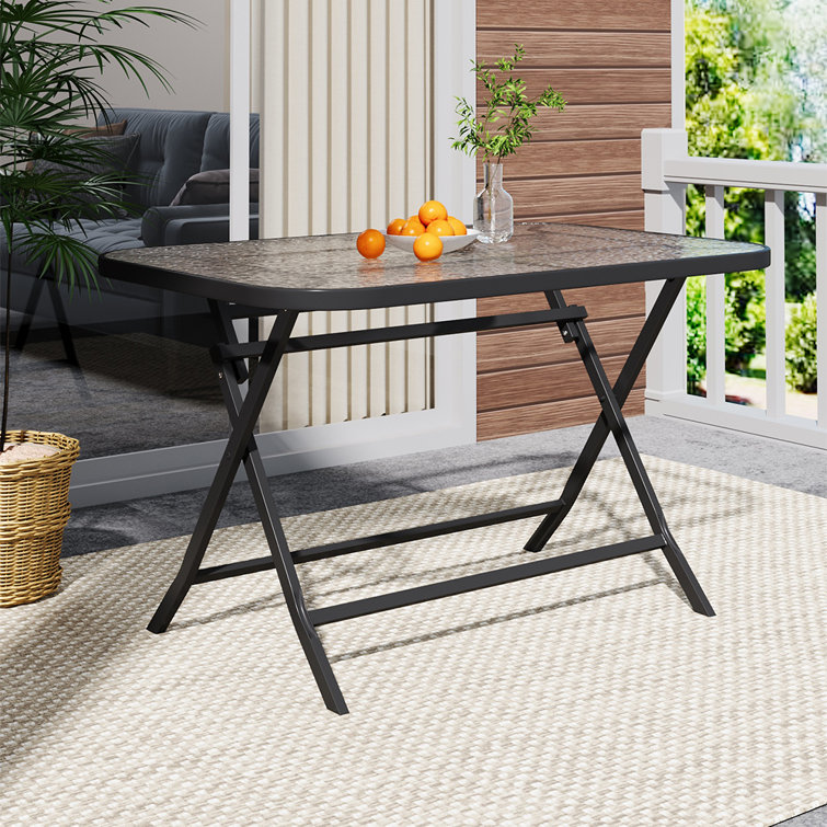 Dakota Fields Outdoor Folding Black Silk Screen Table | Wayfair.co.uk