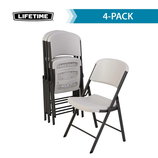 Lifetime Plastic / Resin Stackable Folding Chair Folding Chair Set ...