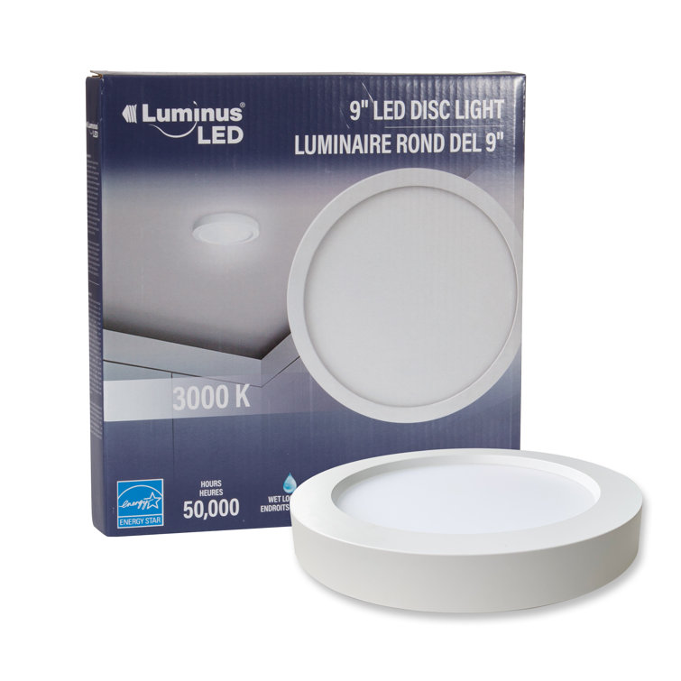 Luminus 60 Watt Eq. 9" Disc LED Dimmable Light 3000K Bright White(1 ...