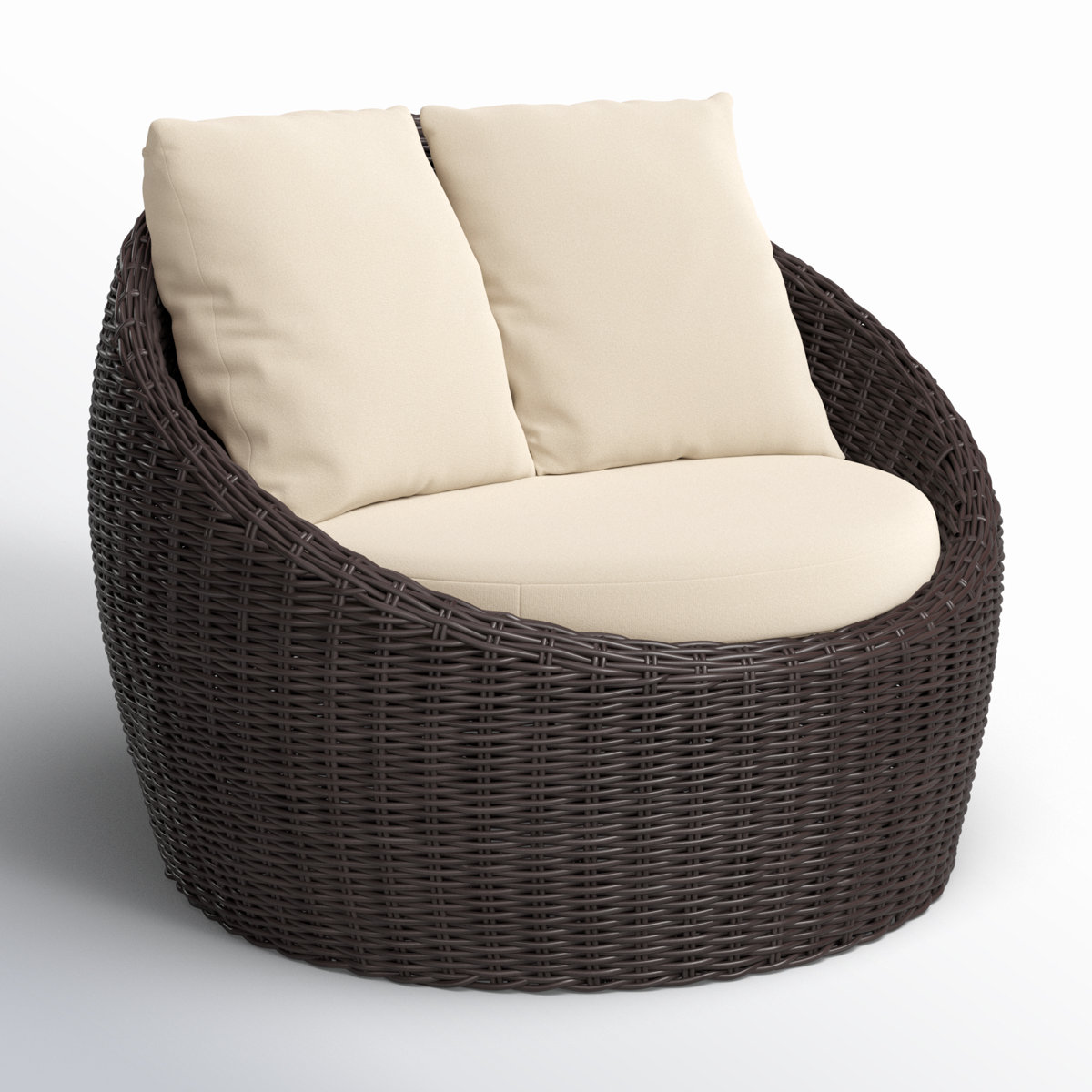 Ebern Designs Outdoor Weather Resistant Rattan Snuggle Chair & Reviews ...