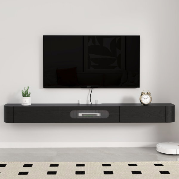 Latitude Run® High Gloss Floating Tv Stand,70'' Wall Mounted Tv Shelf ...