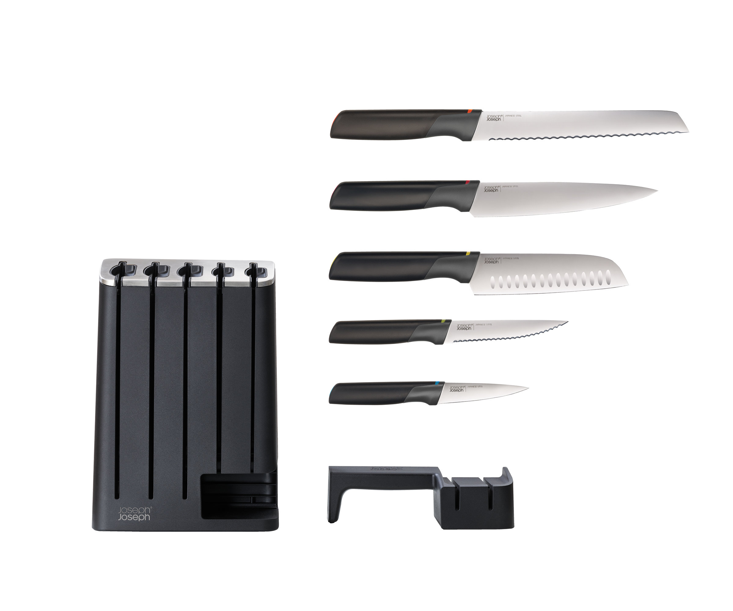 Joseph Joseph Elevate SlimBlock 5-Piece Knife Set and Sharpener ...