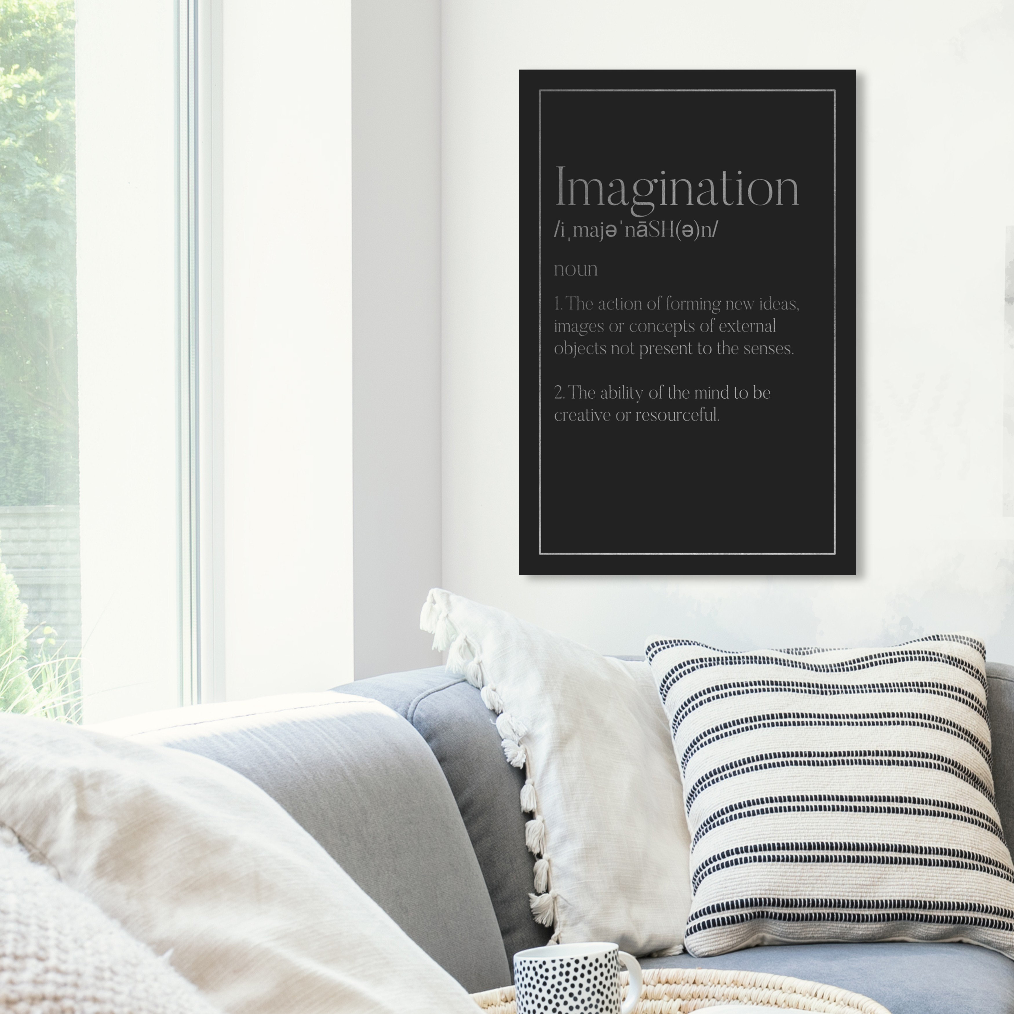 House of Hampton® 'Imagination Typography Silver' Textual Art on Canvas ...