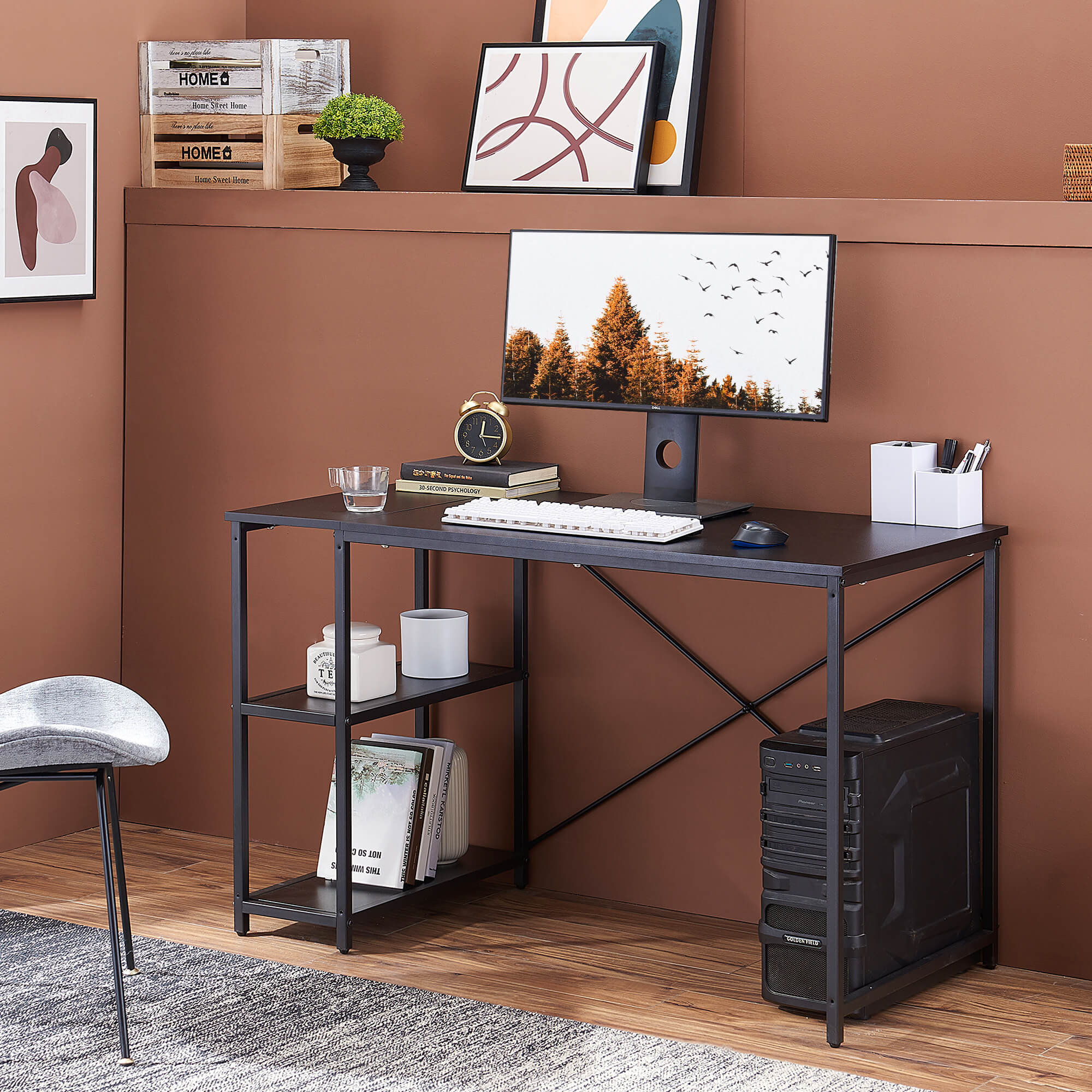 Ebern Designs Computer Desk 47 Inch With Monitor Stand - Wayfair Canada