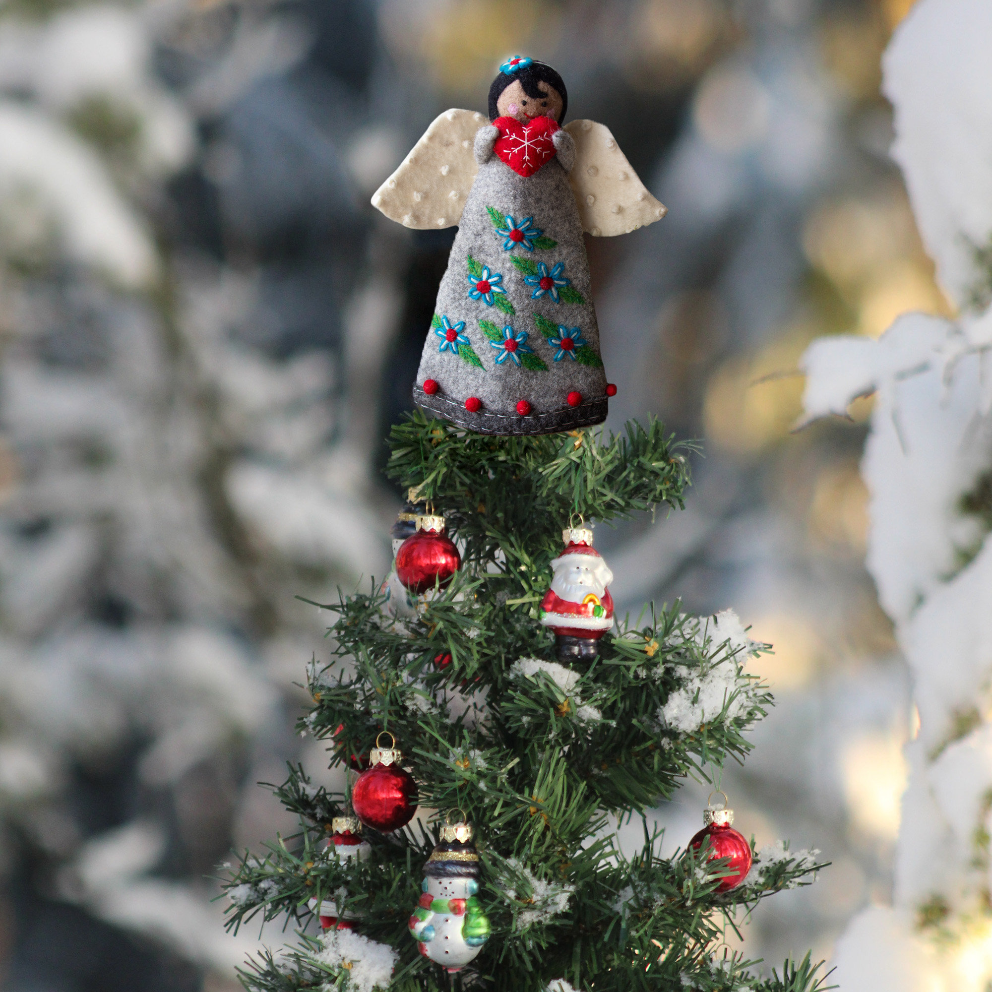 The Holiday Aisle® Handmade Felt Angel Tree Topper/Tabletop Décor ...