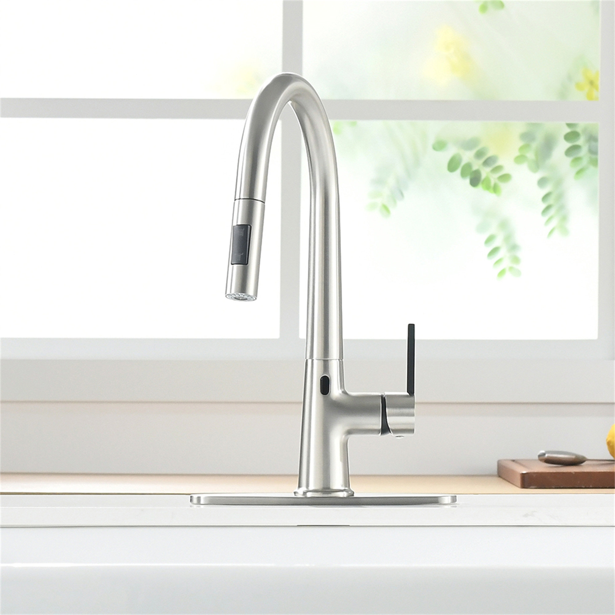 LOONGFIELD Touchless Kitchen Faucet,Hands Free Automatic Smart Kitchen ...