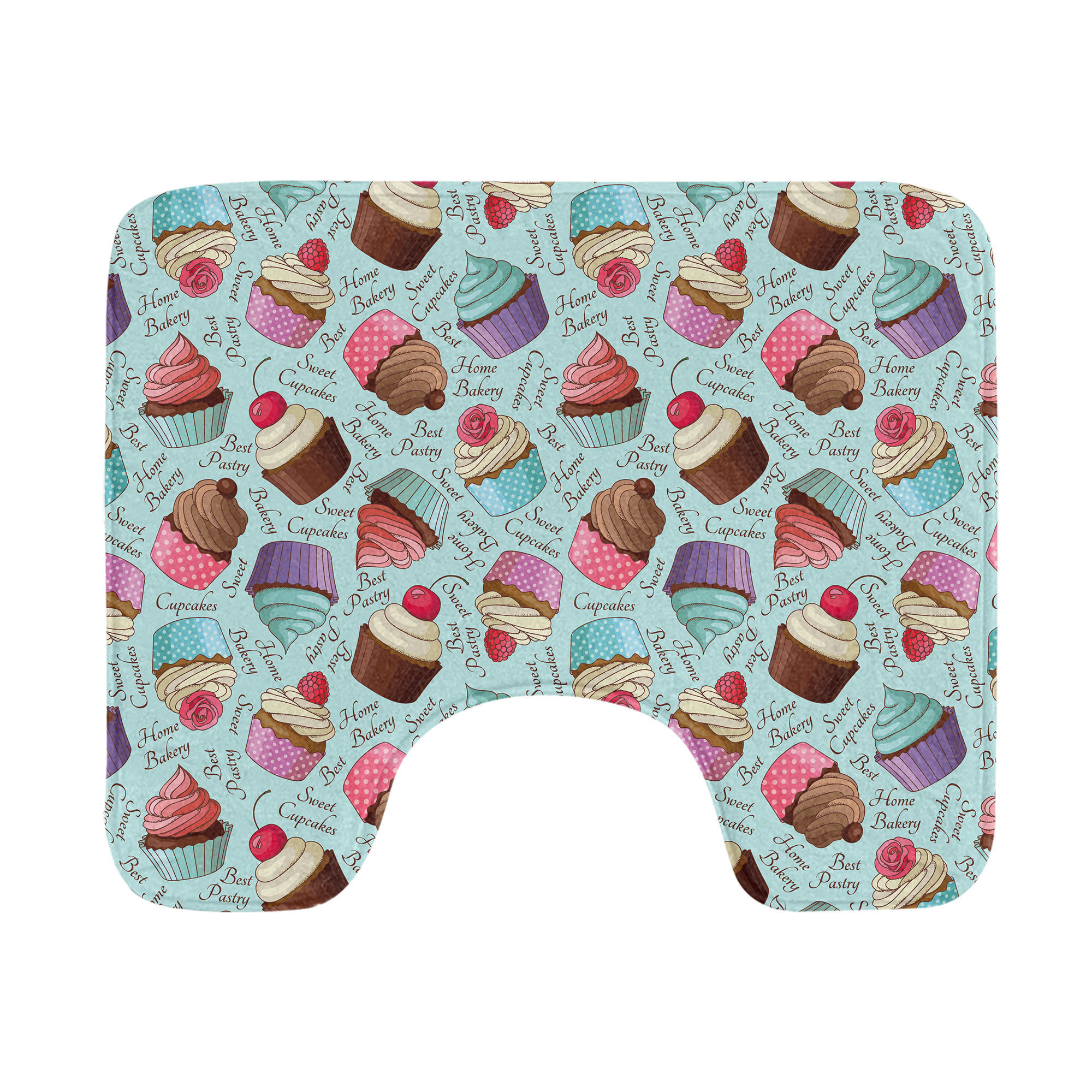 East Urban Home Cupcake Toilet Mat U-Shape Bathroom Rug 20" Multicolor ...