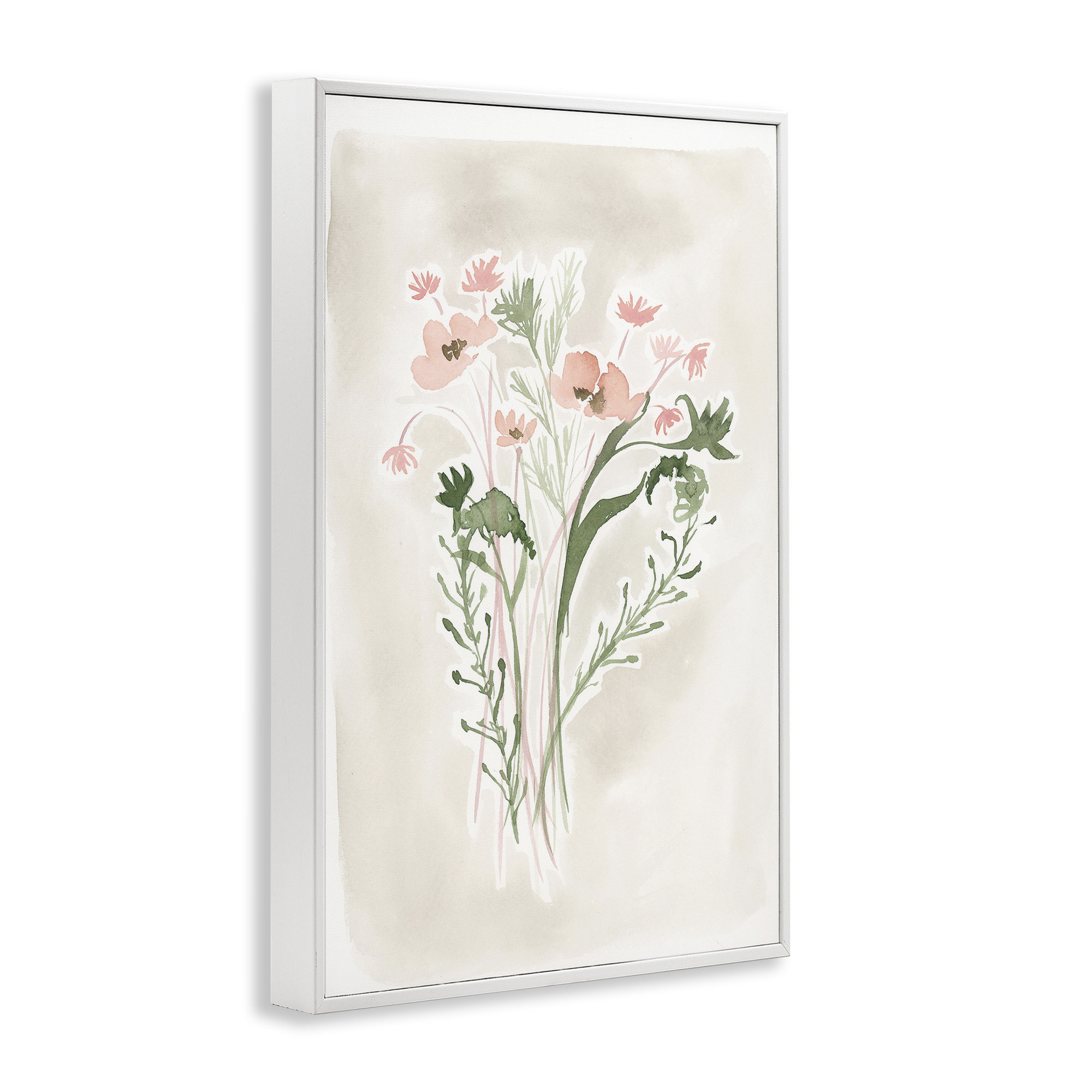 Stupell Industries Soft Organic Florals Framed Giclee Art by Lucille ...