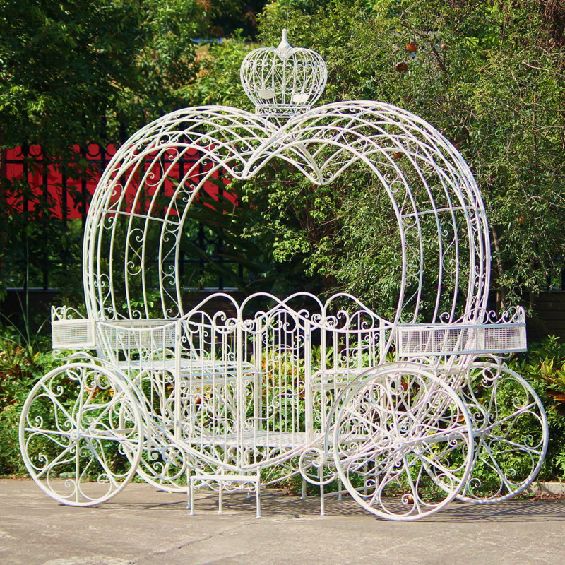 Zaer Ltd International 10 ft. Tall XL Heart-Shaped Iron Carriage with ...