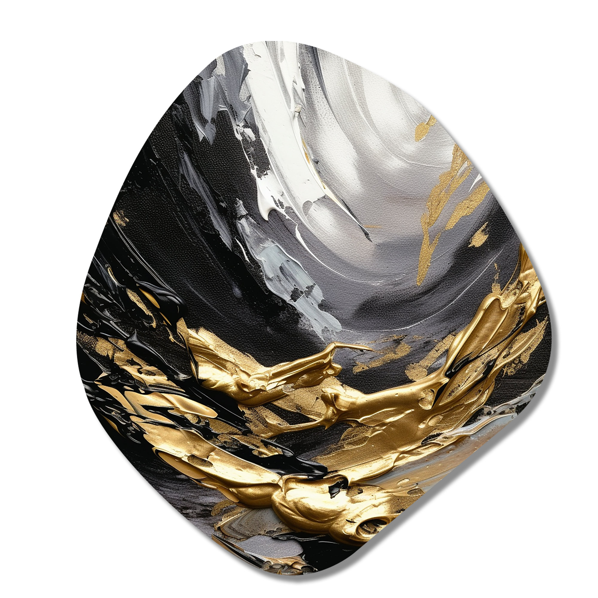 Design Art Golden Wave Reflections VIII - Abstract Nebula Shape ...