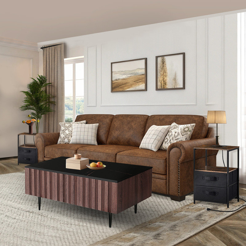 Ebern Designs Modern Living Room Table Set, 40" Lift-Top Coffee Table ...