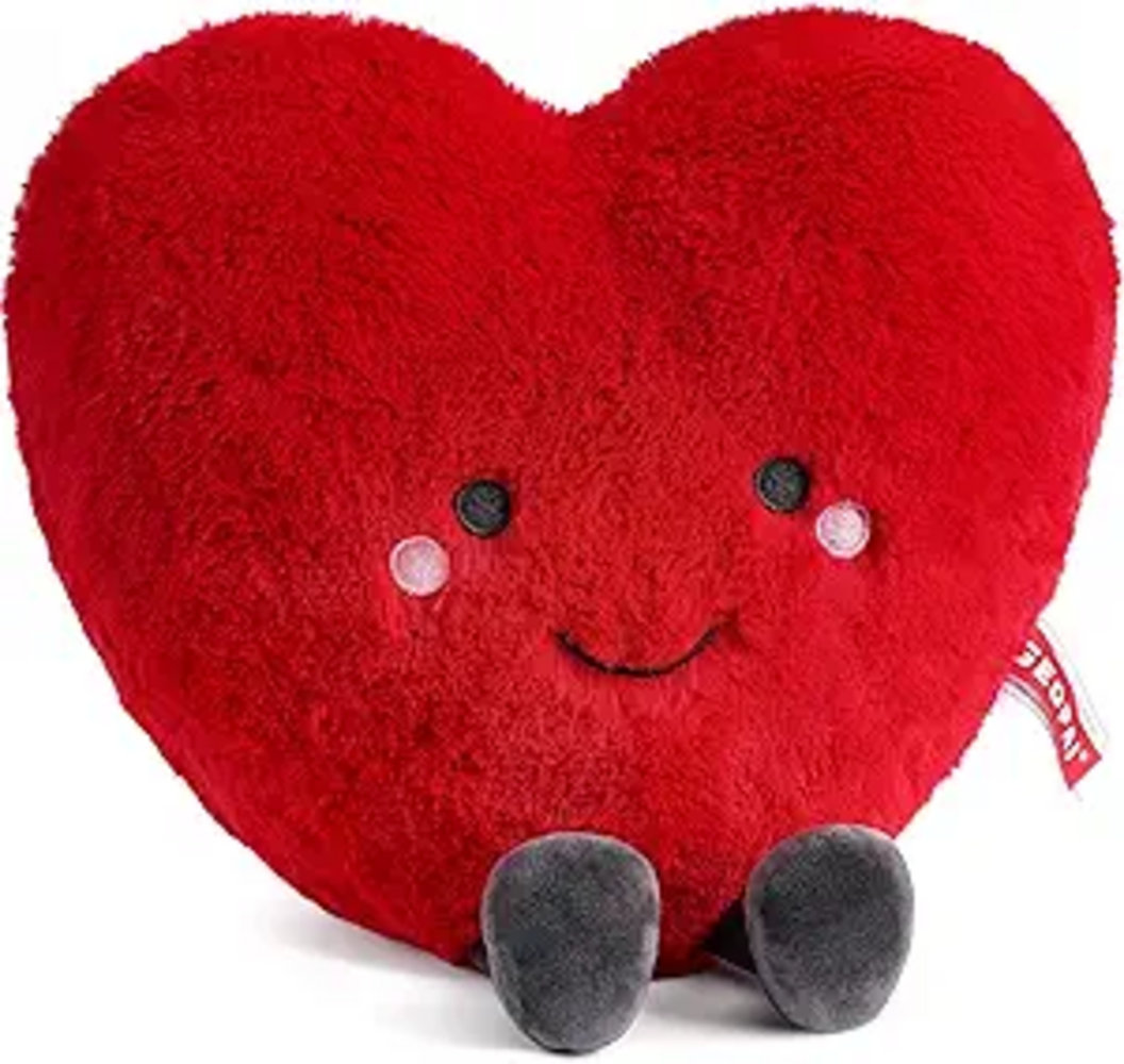 Prime made Cute Plush Red Heart Pillow Love Pillow Cushion Toy Throw ...