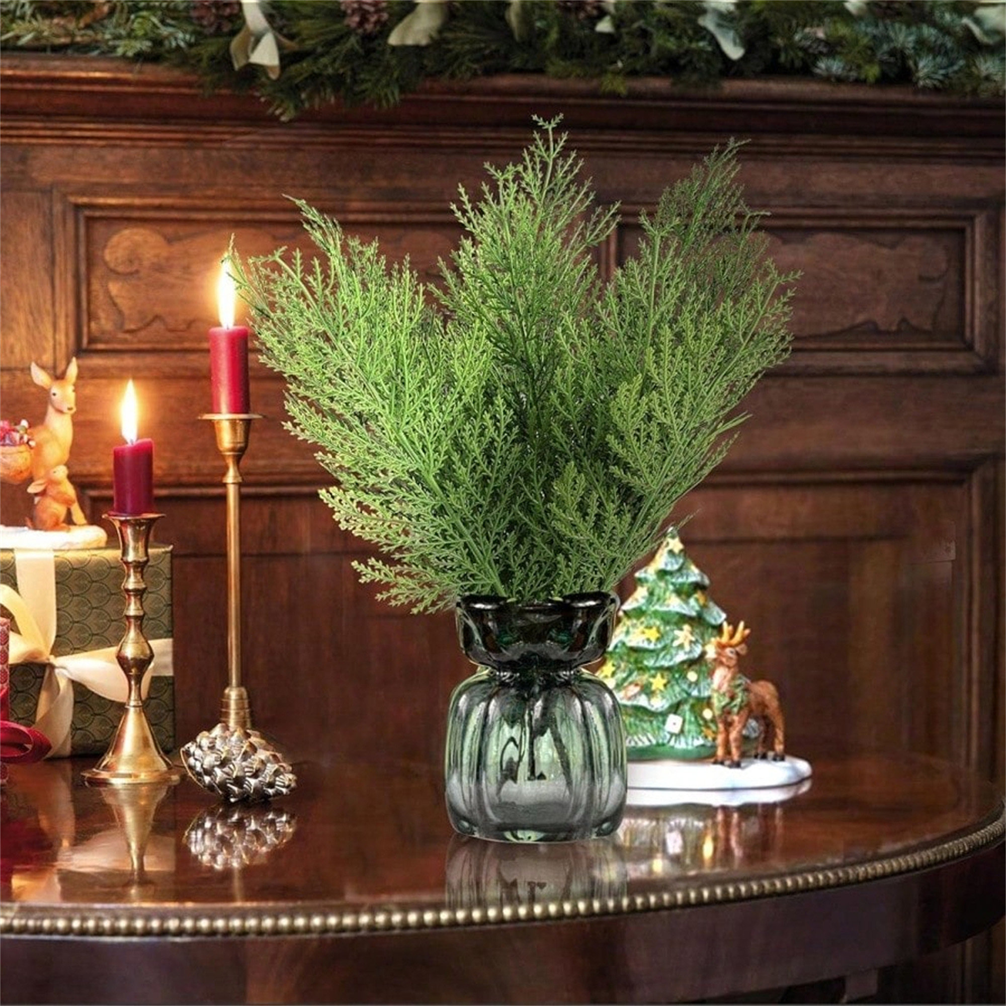 Primrue 60 Pcs Artificial Pine Sprigs Faux Greenery Stems Pine Picks ...